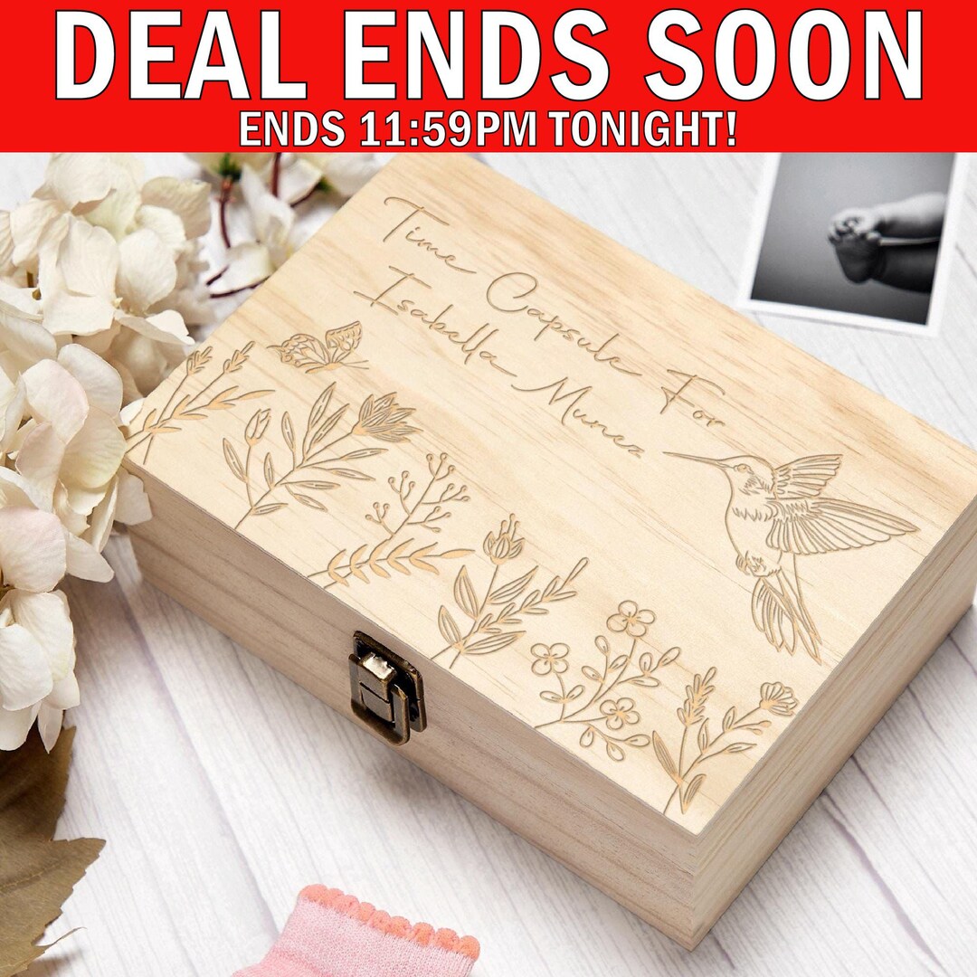 Personalized Time Capsule Keepsake Box, 1st Birthday Memory Box, Baby's ...