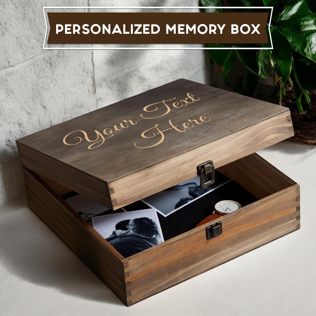 Personalized Engraved Wooden Keepsake Box Memory Chest for Weddings ...