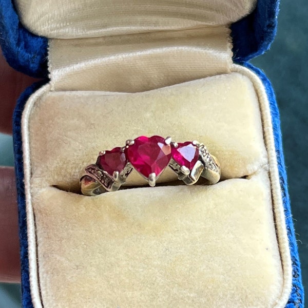 Ruby Heart Ring - Etsy