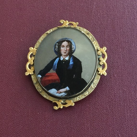 Victorian Lady Portrait Brooch Pendant Combination, G… - Gem