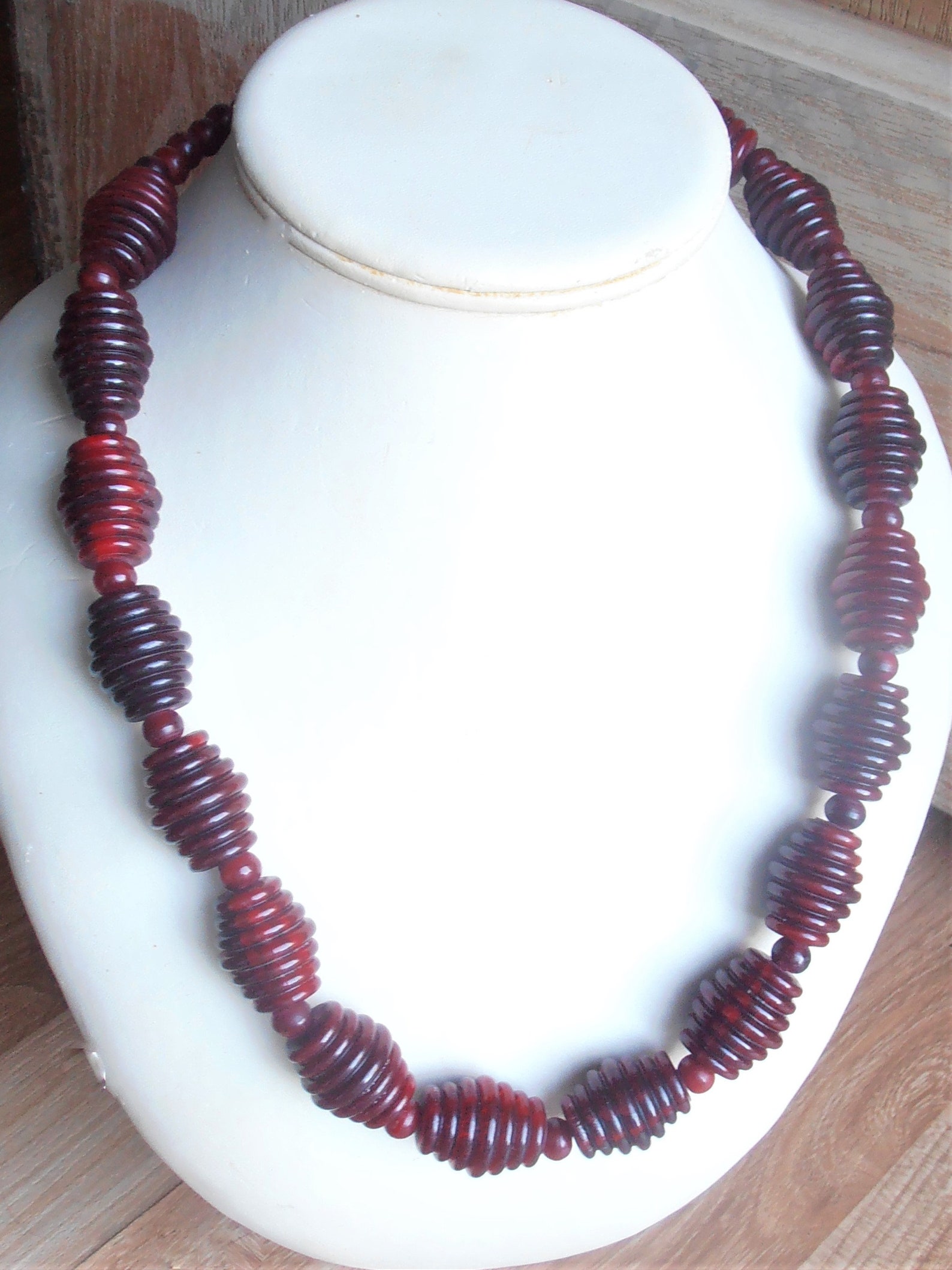 Gerda Lynggaard Carved Red Horn Necklace Chunky 26 Long - Etsy
