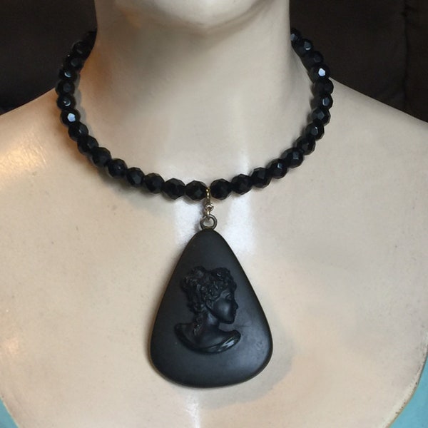 Carved Jet Pendant - Etsy