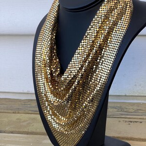 Vintage Whiting & Davis Mesh Bib Necklace, Heavy 132 Grams, Gold Tone ...
