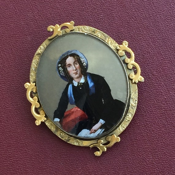 Victorian Lady Portrait Brooch Pendant Combination, G… - Gem