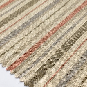 Multi-color & Beige 100% Linen Fabric by the Yard / 56" Wide / CL1089 ...