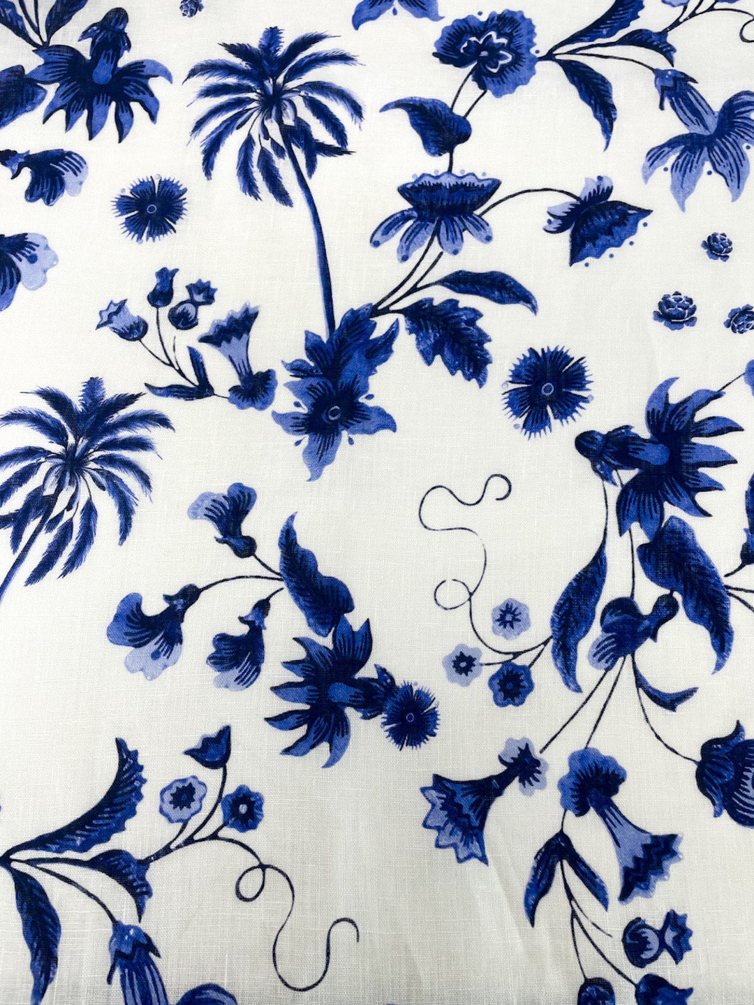 Blossom Flower Handkerchief Light Weight 100% Linen Fabric by the Yard ...