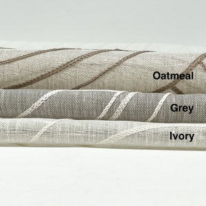 Wave Embroidery Geometric Blend Linen Sheer Fabric by the Yard / 54 ...