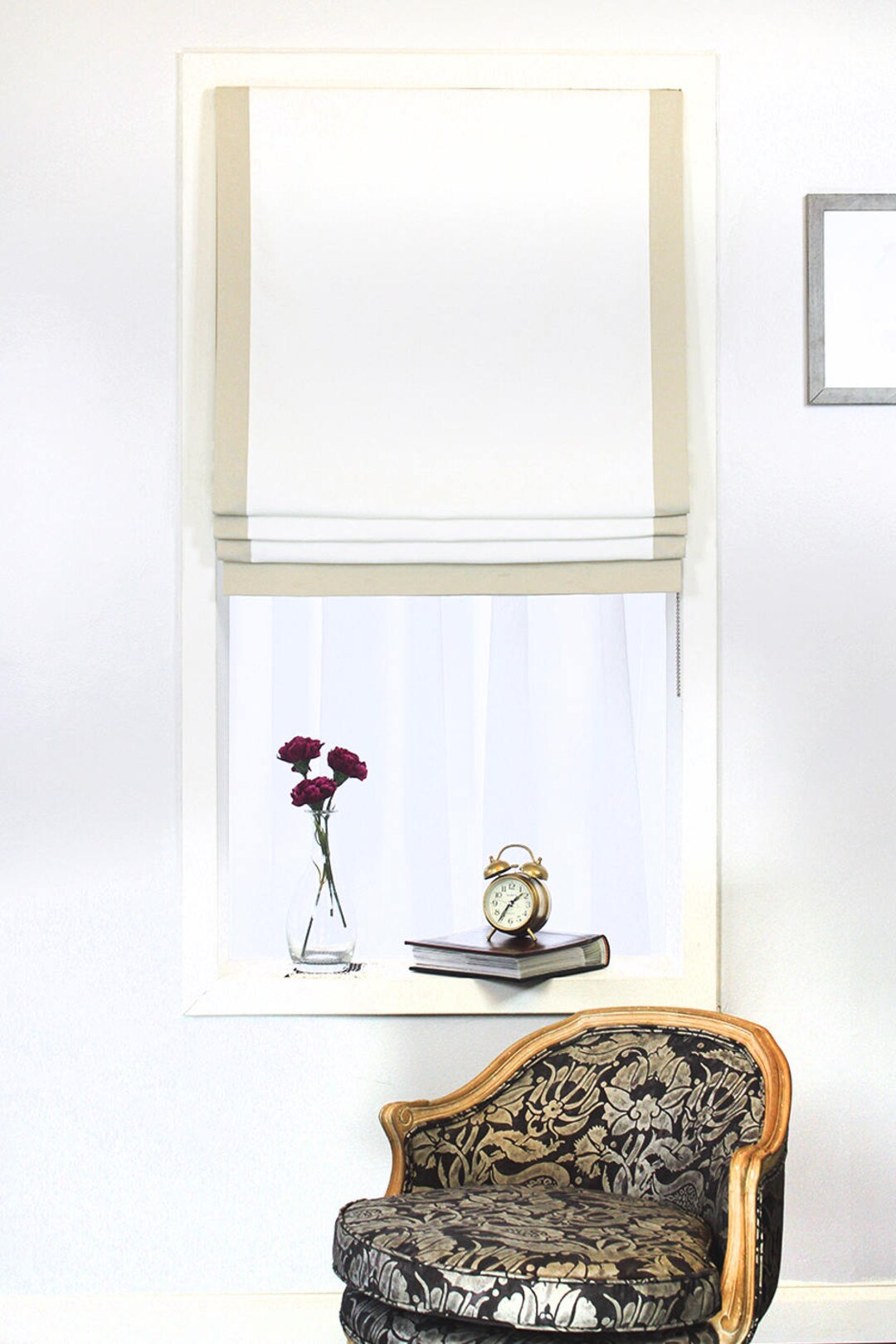 Roman Shades With Banded White Beige Off-white/cl1010 - Etsy