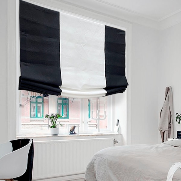 Black Roman Shades - Etsy