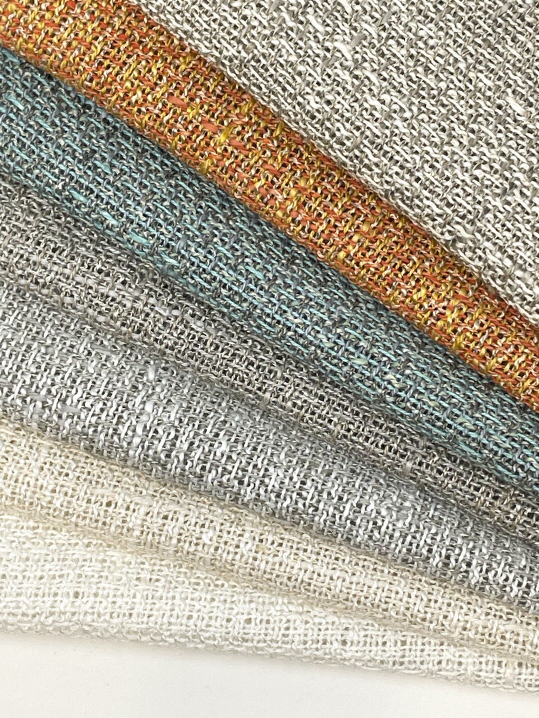 Mesh Net Sheer Blend Linen Fabric by the Yard, White, Ivory, Oatmeal ...