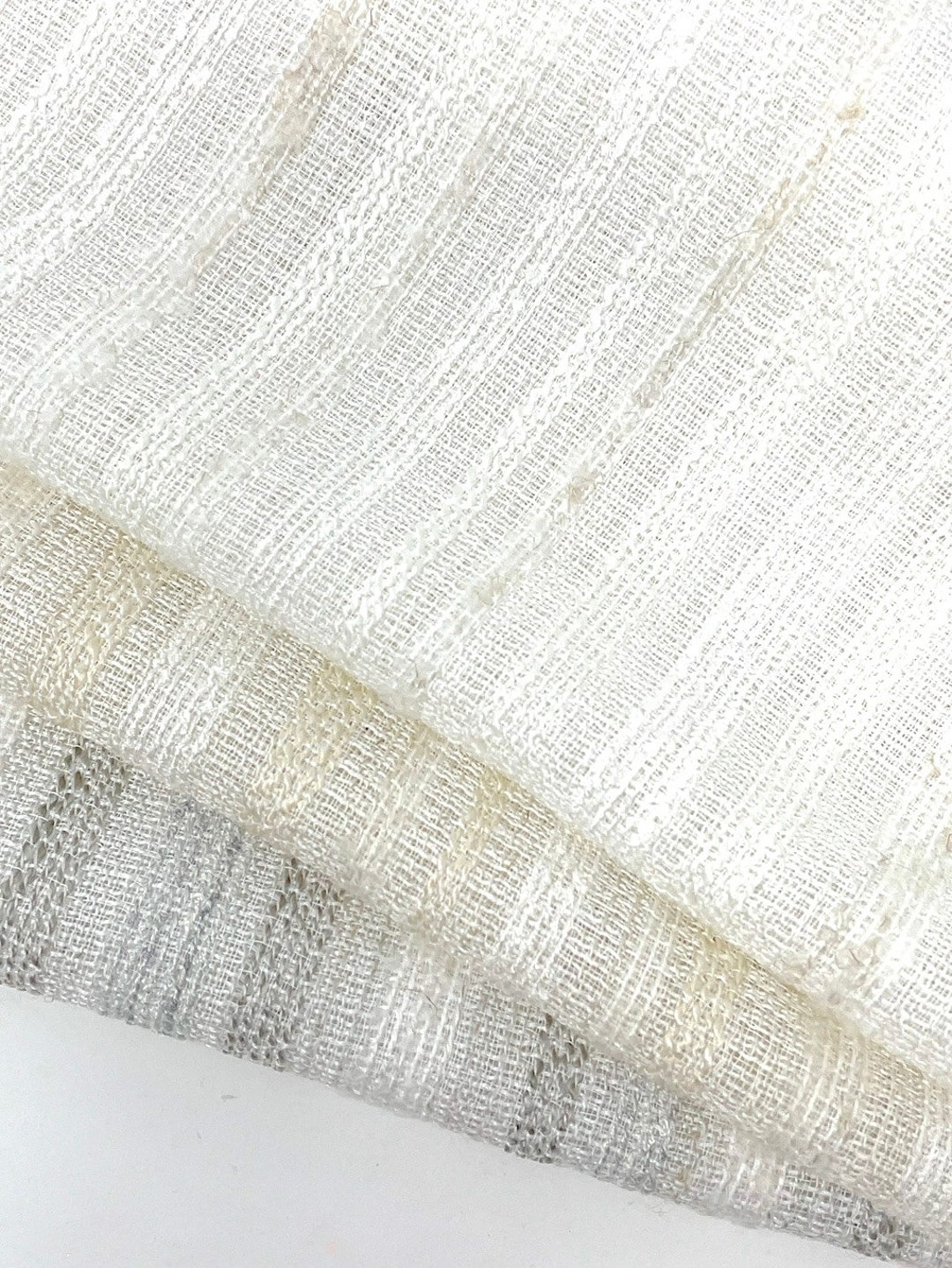Textured Embroidery Blend Linen Fabric by the Yard / 118" Width ...