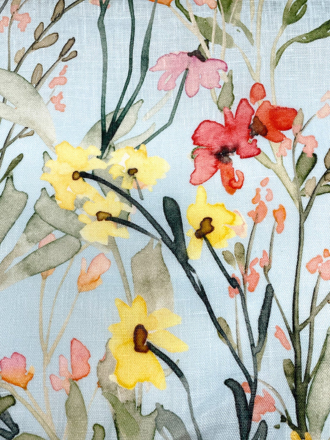 Water Multi Colors Floral Light Weight 100% Linen Fabric by the Yard ...