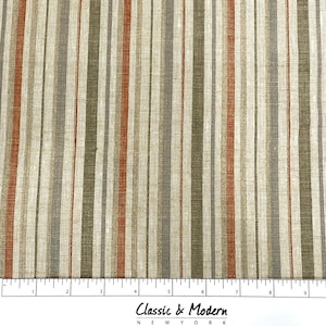 Multi-color & Beige 100% Linen Fabric by the Yard / 56" Wide / CL1089 ...