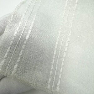 Sheer Linen Fabric With Embroidered Dots & Stripes / 54" Width / CL1126 ...
