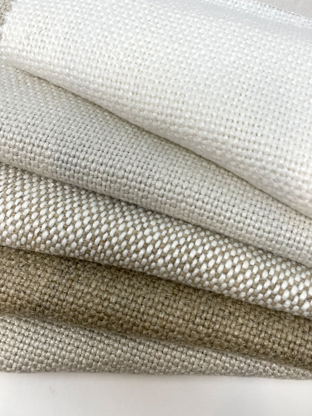 Medium Heavy Weight 100% Linen Weave Fabric by the Yard, Curtain ...