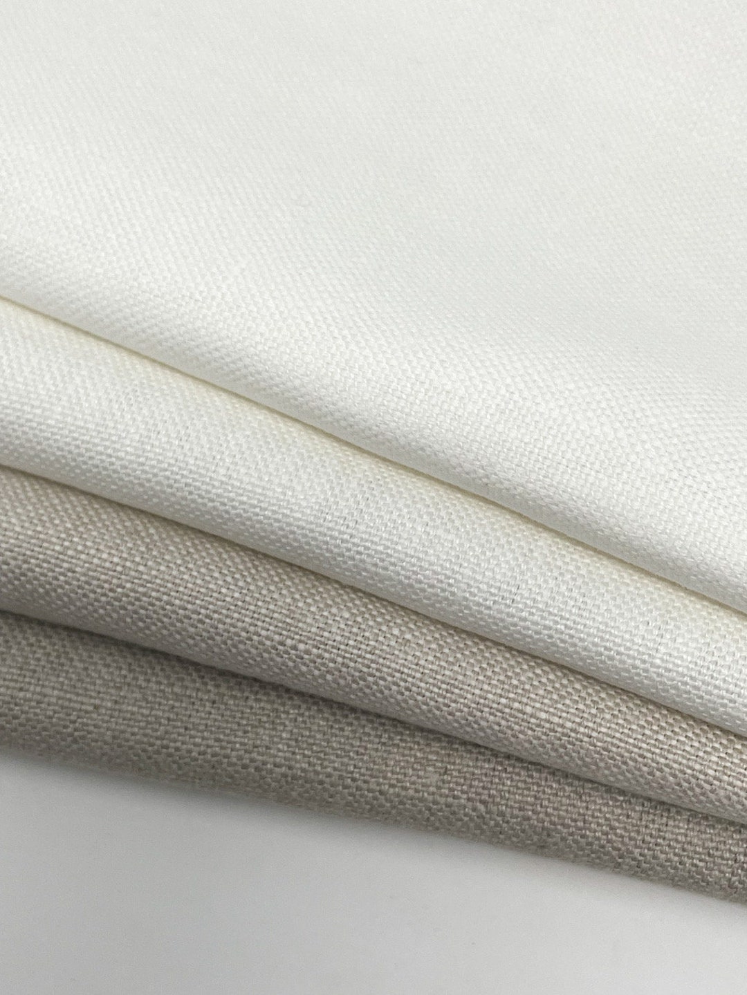 Stain Resistant Medium Heavy Weight 100% Linen Weave Fabric by the Yard ...