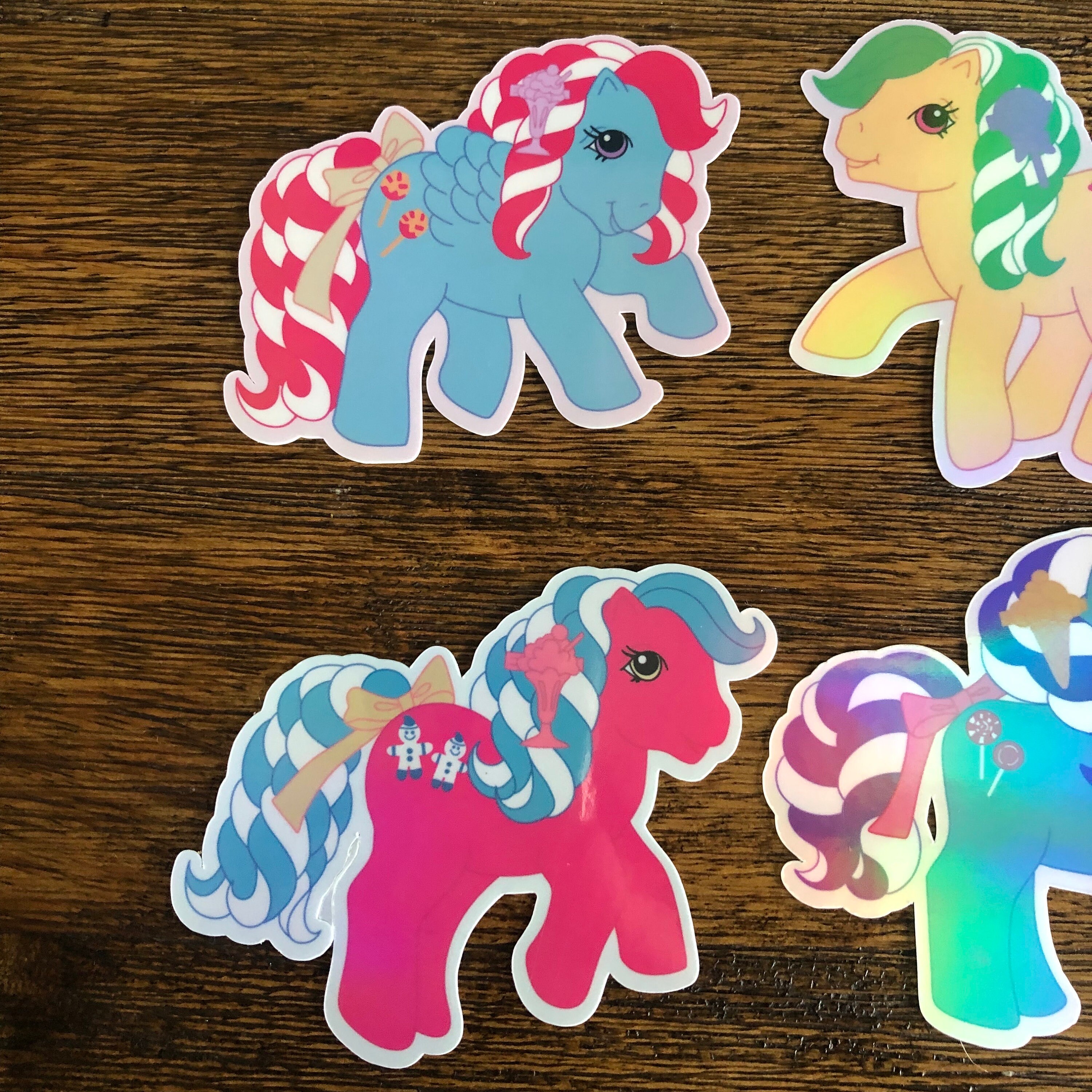 6 Pack Candy Cane Holographic Pony Sticker Pack~mlp Inspired~ - Etsy