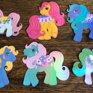 6 Pack Holographic Merry-go-round Pony Sticker Pack~mlp Inspired~ - Etsy