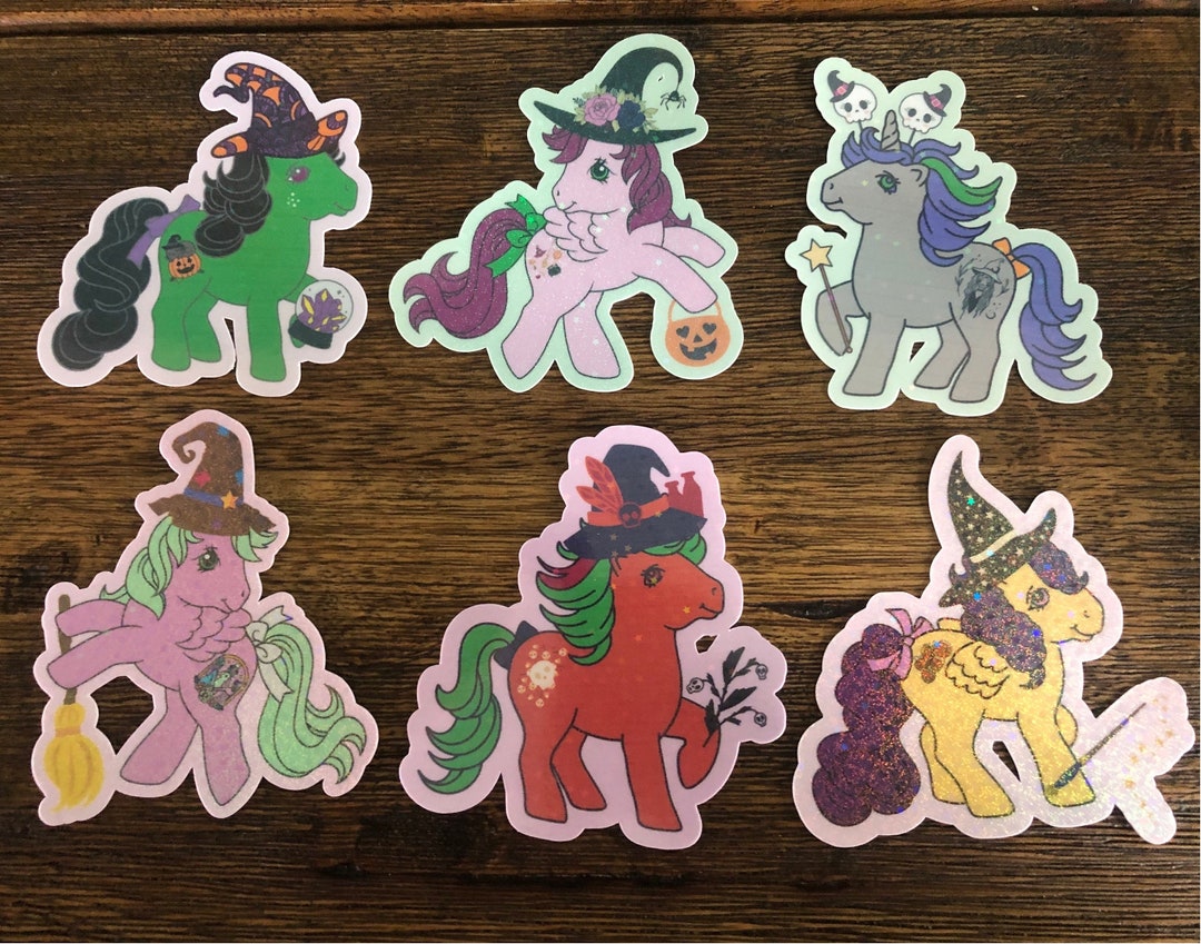 6 Pack Halloween Witch Holographic Pony Sticker Pack~mlp Inspired~ - Etsy