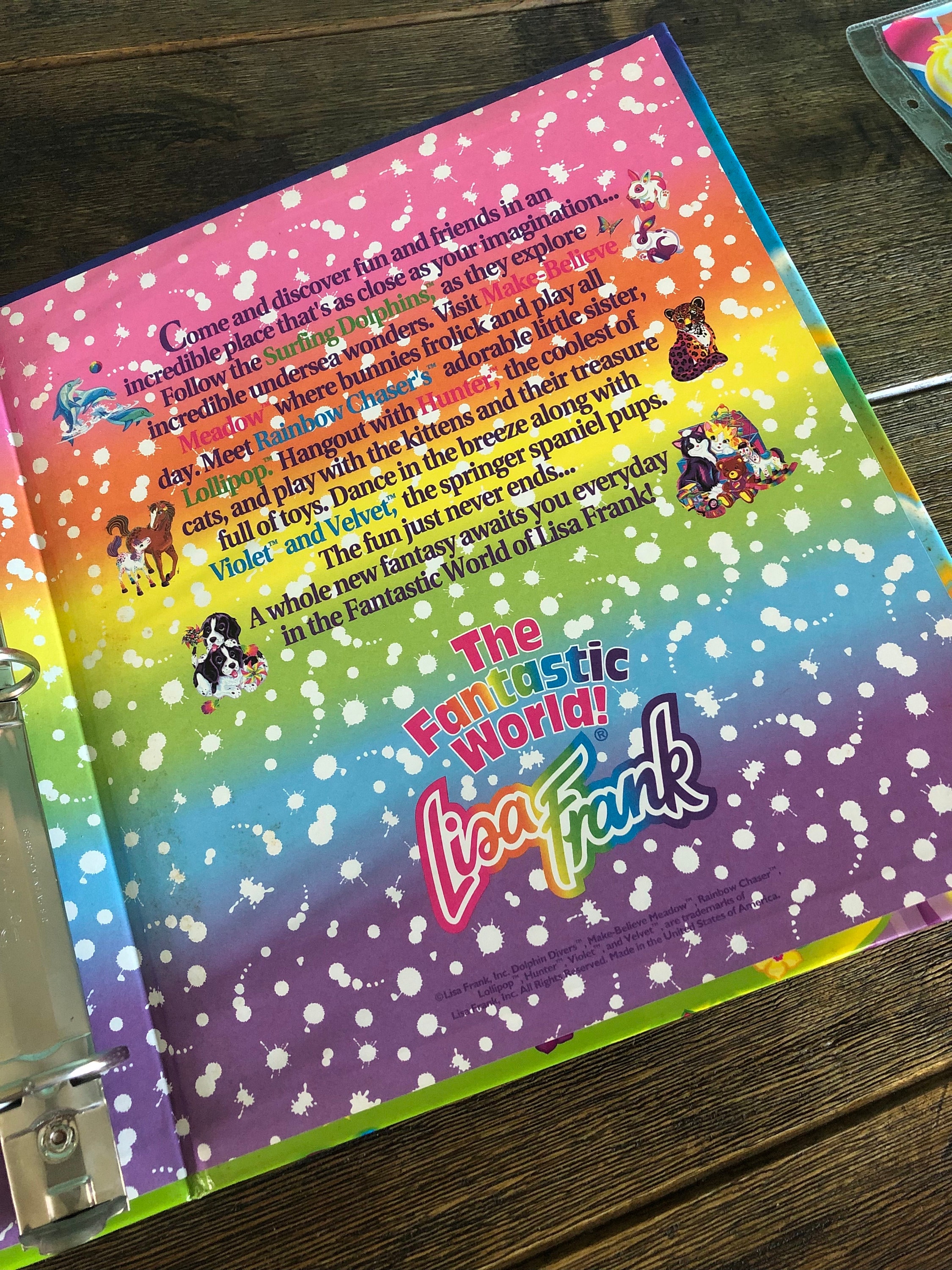 Vintage 90s Lisa Frank Sticker Book 3 Ring Binder RARE-HTF - Etsy