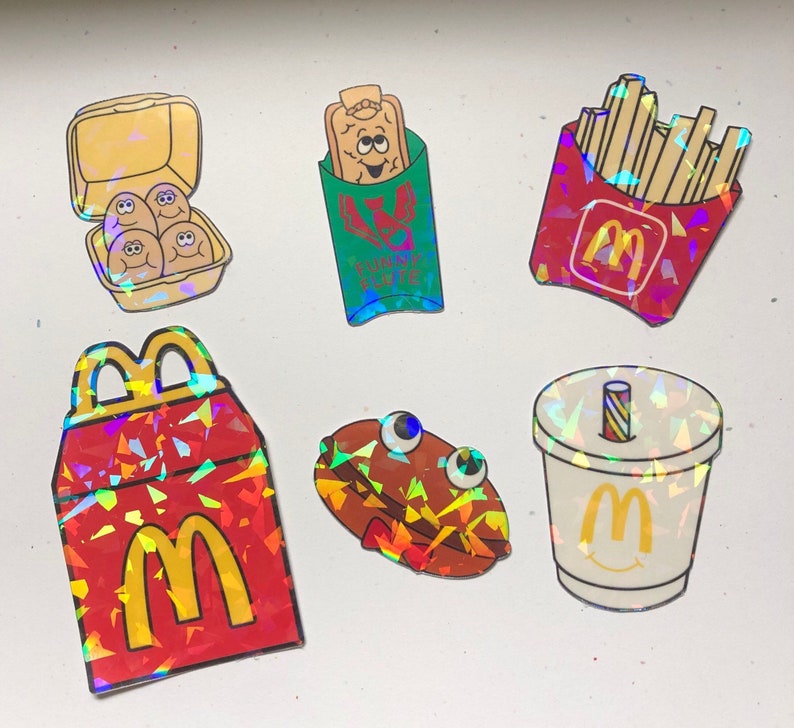 6 Pack 80’s Retro Fast Food Happy Meal Sticker Pack~ - Etsy