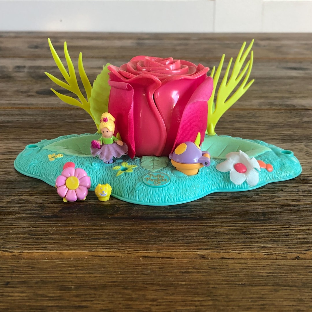 1996 Vintage Polly Pocket Ultra Rare “rose Hideaway” Variant With ...
