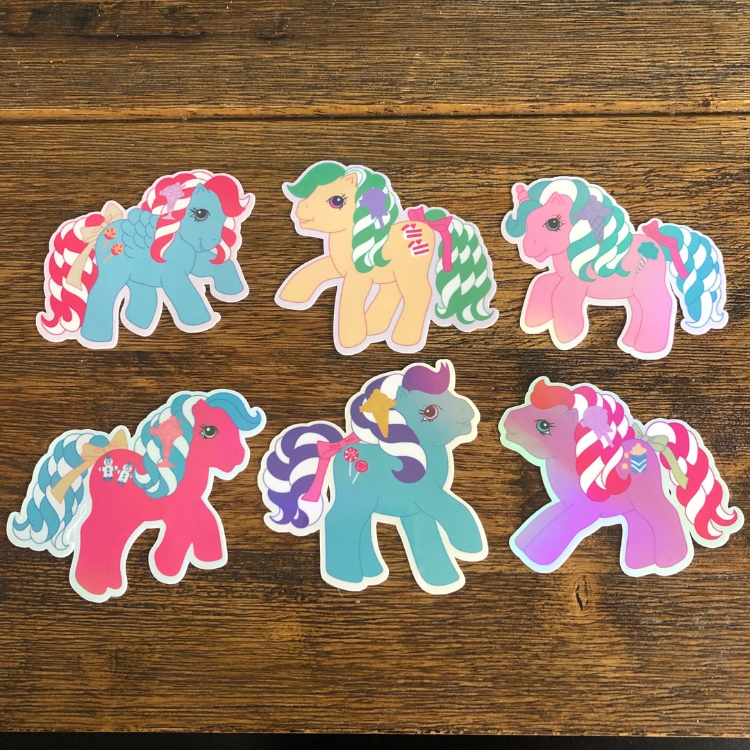 6 Pack Candy Cane Holographic Pony Sticker Pack~mlp Inspired~ - Etsy