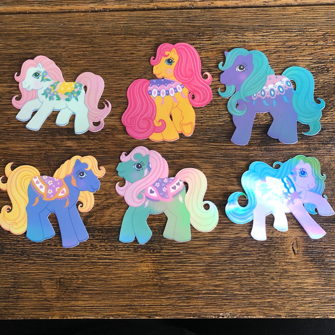 6 Pack Holographic Merry-go-round Pony Sticker Pack~mlp Inspired~ - Etsy