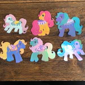 6 Pack Holographic Merry-go-round Pony Sticker Pack~mlp Inspired~ - Etsy