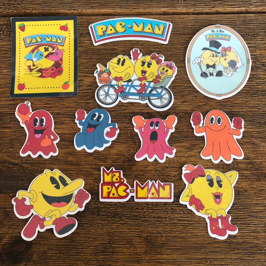 11 Pack of Holographic Pac Man Inspired Stickers! - Etsy