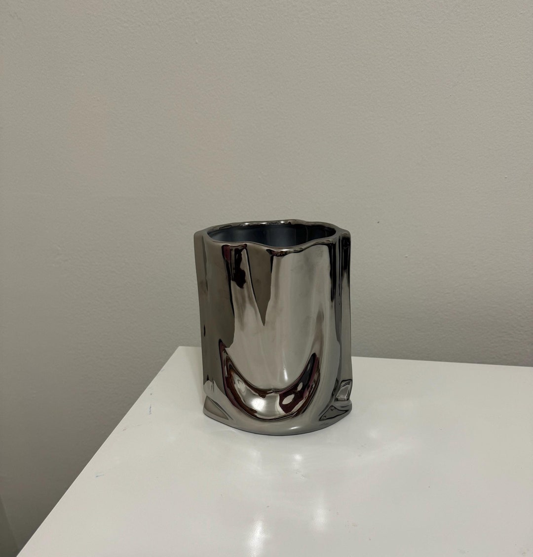 Silver Glass Vase, Flower Vase, Decorative Vase. - Etsy