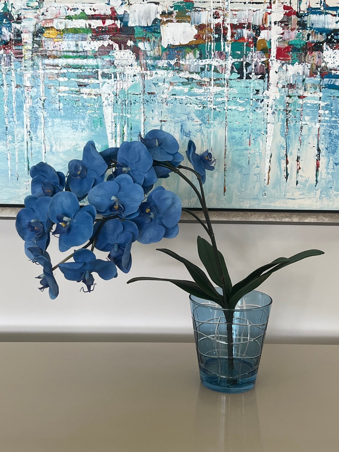 Blue Orchids, Real Touch Orchids, Orchid Arrangement, Floral ...