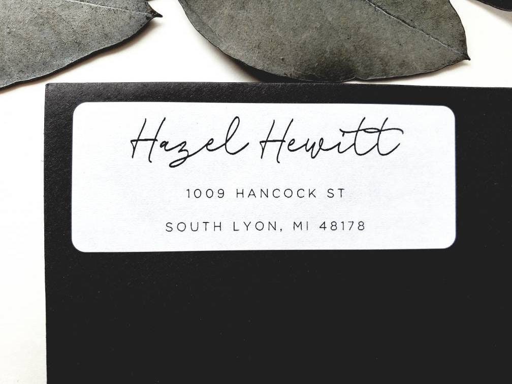 Custom Return Address Label With Calligraphy and Modern Text - Etsy