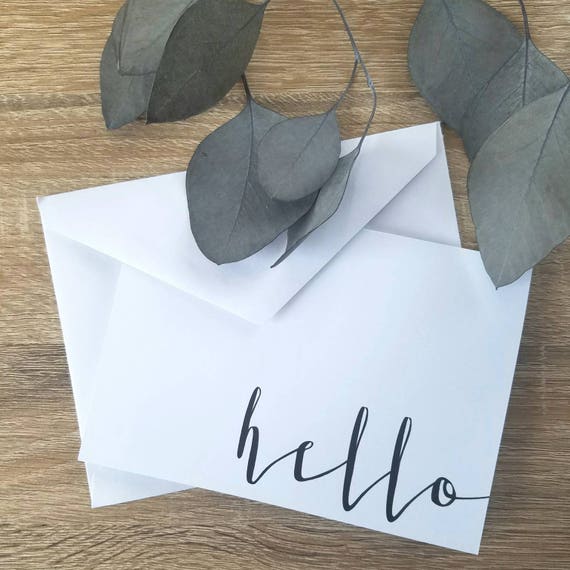 Modern Calligraphy Card Minimalist Blank Stationery Card | Etsy