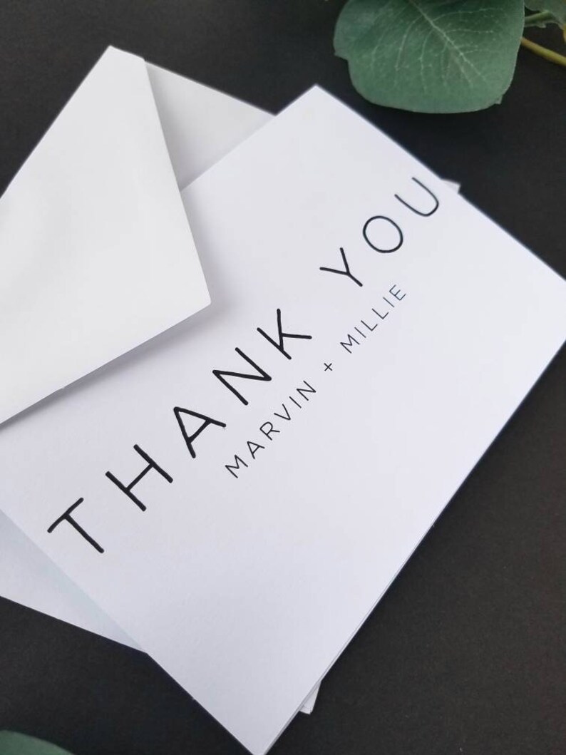 Modern Thank You Cards Modern Personalized Stationery - Etsy