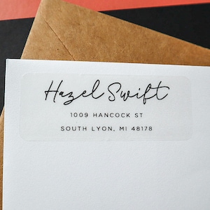 Custom Return Address Label With Calligraphy and Modern Text - Etsy