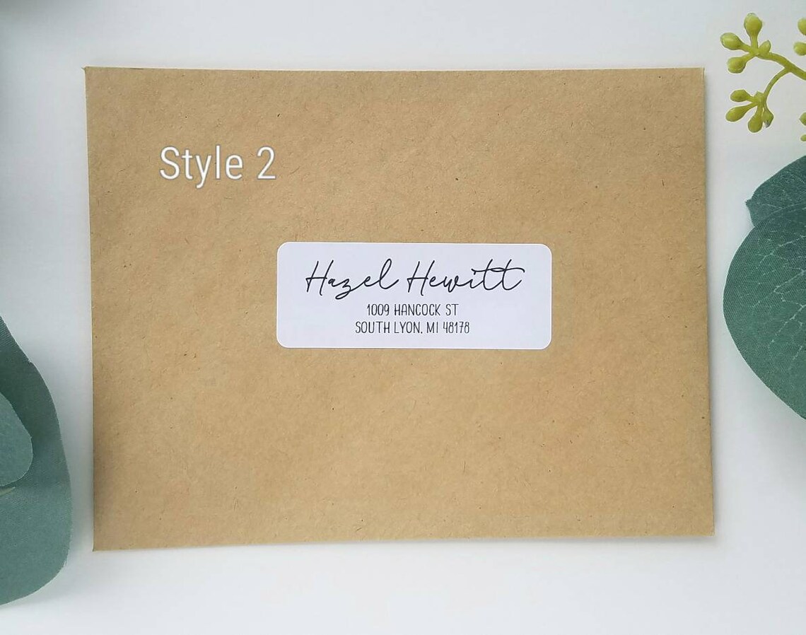 Custom individual guest address labels Modern guest address | Etsy