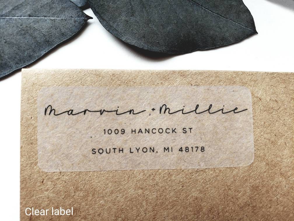 Custom Minimalist Return Address Label With Calligraphy and - Etsy