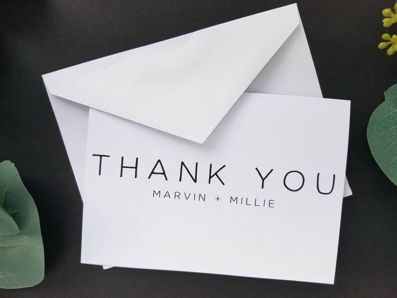 Modern Thank You Cards Modern Personalized Stationery - Etsy