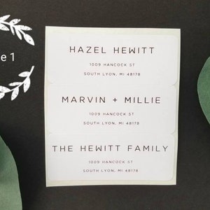 Custom Individual Guest Address Labels- Modern Guest Address Labels - Etsy