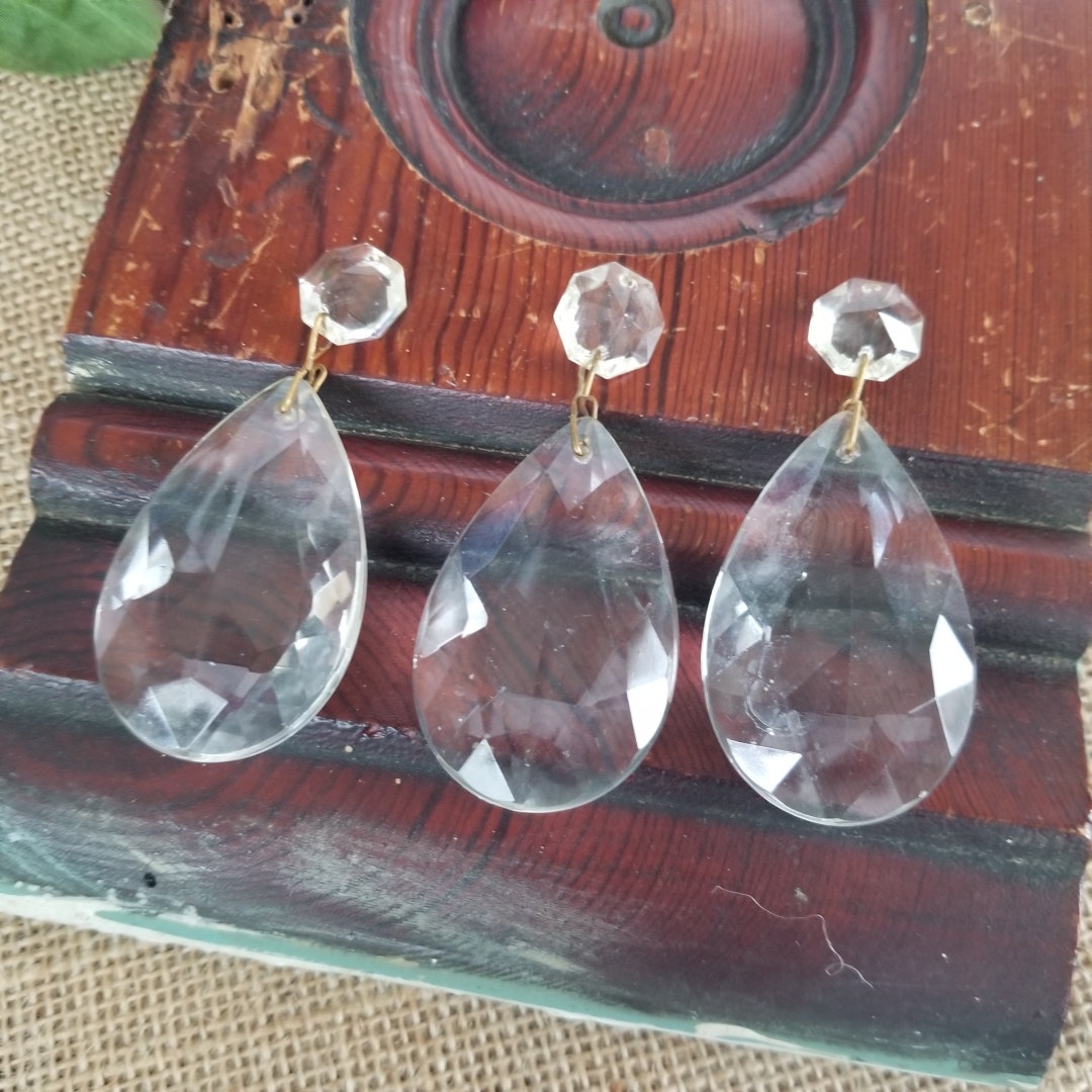 Almond Teardrop Prisms, Chandelier Crystal Prisms, Multi Faceted Crystals, Almond Crystals ...