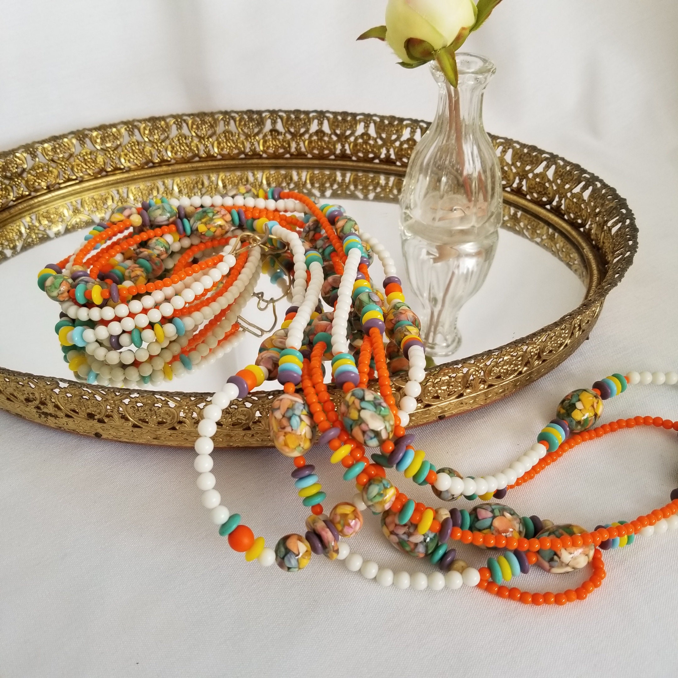 Bohemian Hippie Necklace Long Beaded Multi Strand Necklace Etsy