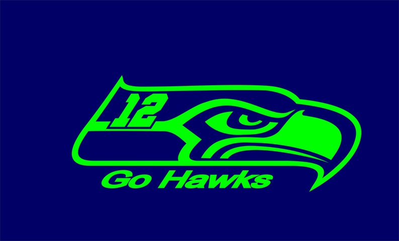 Seahawks Go Hawks Vinyl Window Decal | Etsy