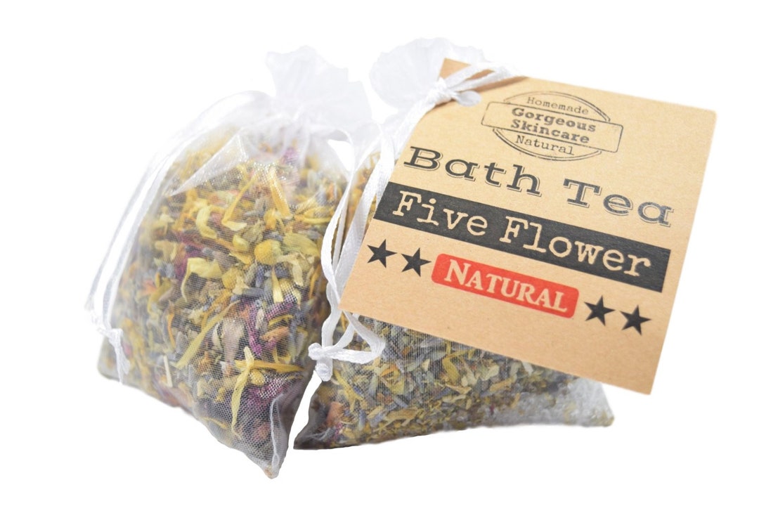 Five Flower Bath Tea Bag - Tub Tea, Floral Bath Soak, Relaxation Body ...