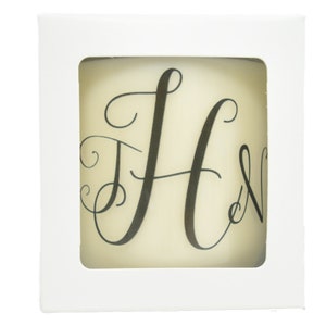 Custom Monogram Candle - Natural Soy Candle, 12 Oz Glass Soy Candle ...