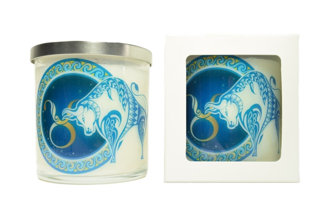 Taurus Zodiac Candle Natural Soy Candle, 12 Oz Glass Soy Candle, Gift ...