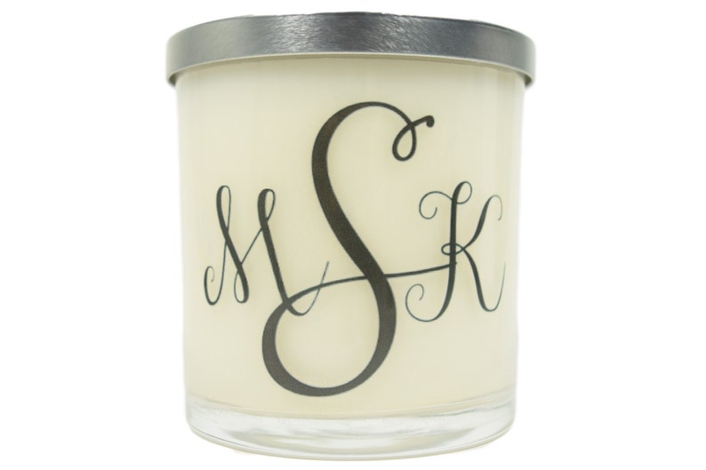 Custom Monogram Candle Natural Soy Candle 12 Oz Glass Soy - Etsy