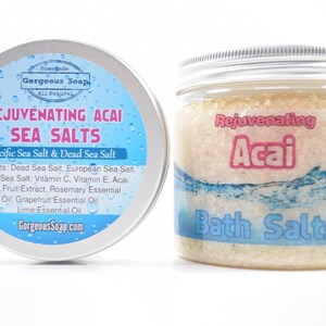 Acai Bath Salts Soak - Bath Soaks, Herbal Bath Salts in A Jar, Scented ...