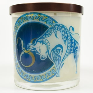 Taurus Zodiac Candle Natural Soy Candle, 12 Oz Glass Soy Candle, Gift ...