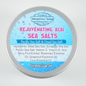 Acai Bath Salts Soak - Bath Soaks, Herbal Bath Salts in A Jar, Scented ...